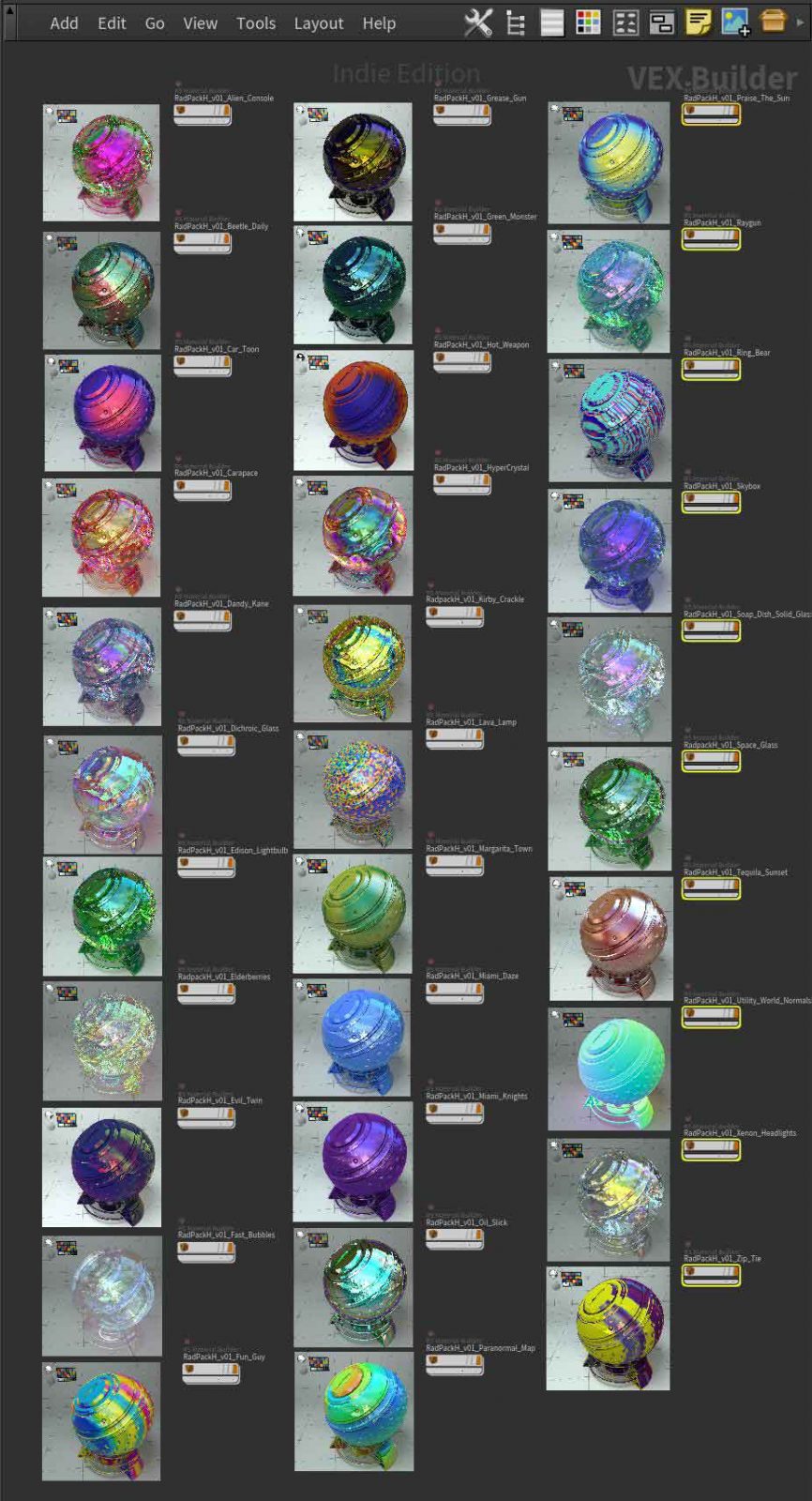 Redshift Toon & Iridescent Shader Pack for Houdini • helloluxx